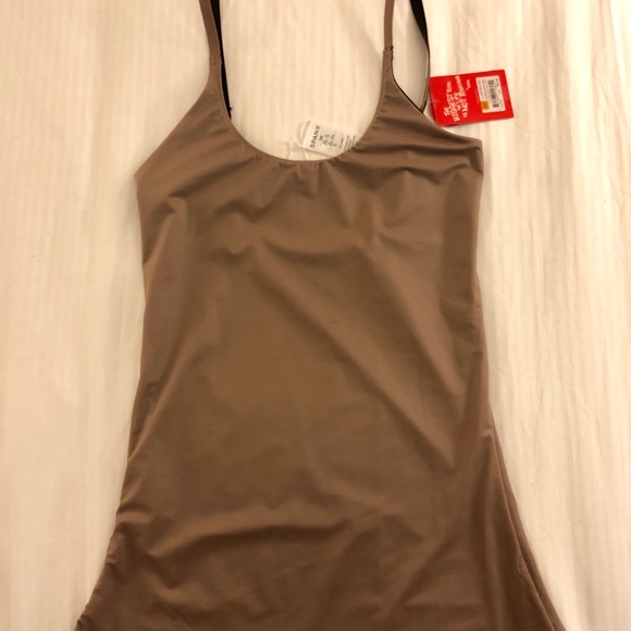 SPANX | Tops | Nwt Spanx Reversible Open Bust Cami Blacktaupe | Poshmark